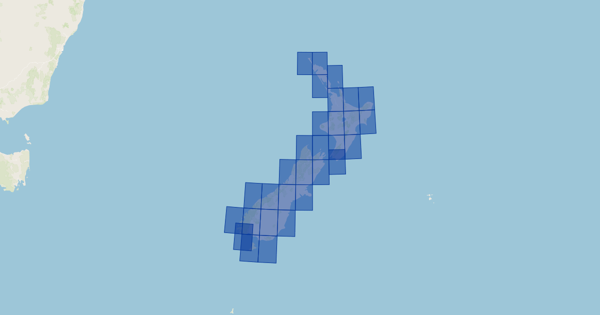 NZ Linz Map Sheets (Topo, 1:250k) | LINZ Data Service