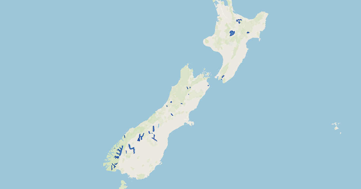 Lake polygon (Hydro, 1:350k - 1:1,500k) | LINZ Data Service