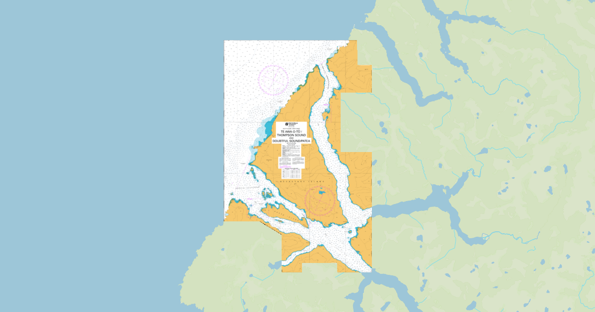 Chart NZ 7625 Te Awa-o-Tū / Thompson Sound and Doubtful Sound / Patea ...