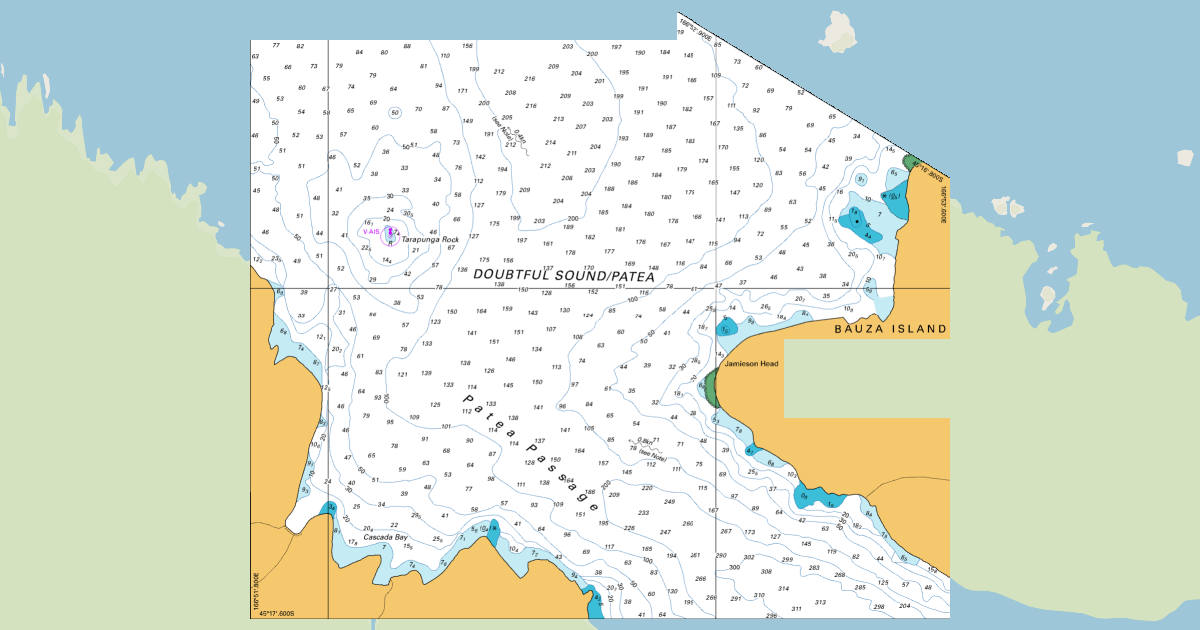 Chart NZ 7625 Te Awa-o-Tū / Thompson Sound and Doubtful Sound / Patea ...