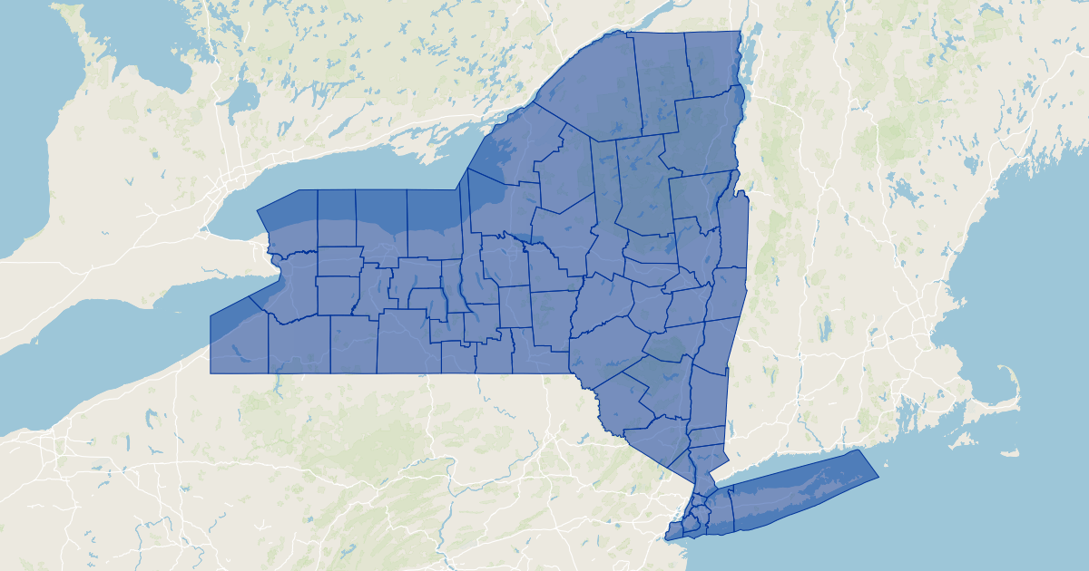 New York State Map With Counties Counties
