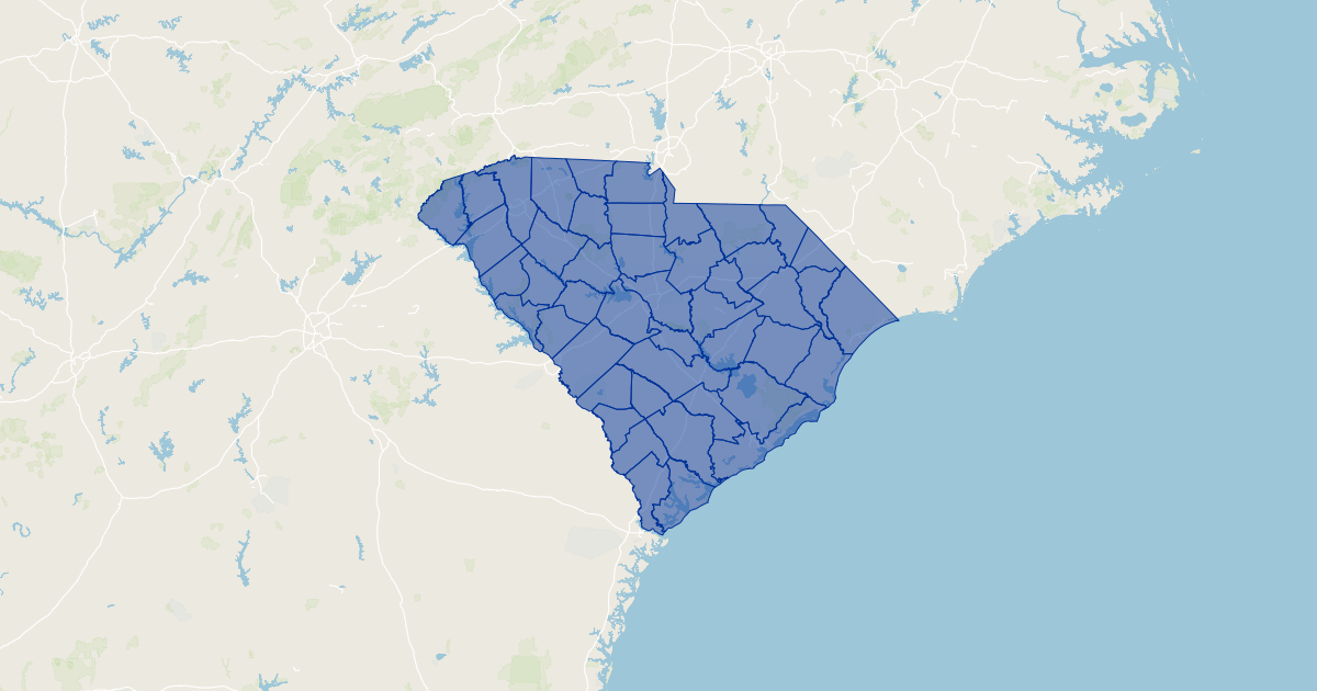 Gis Maps For South Carolina NC Geographic Area